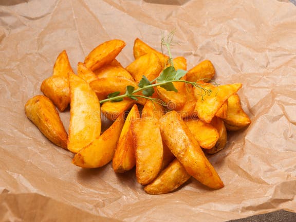 Potato Slices in Rustic Style on Craft Paper Stock Photo - Image of ...