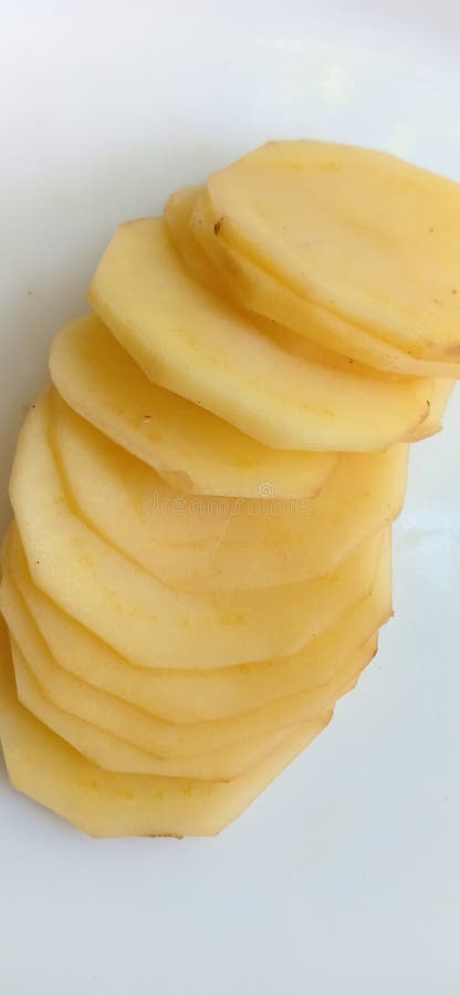 Potato Slices To Make Chips Stock Photo - Image of potato, slices ...