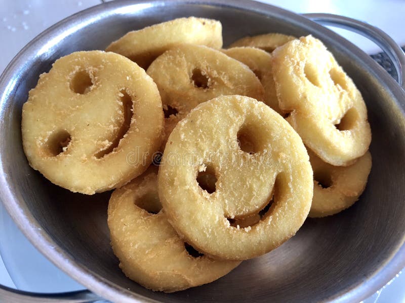 Potato smiley faces stock photo. Image of cooked, smile - 135490364