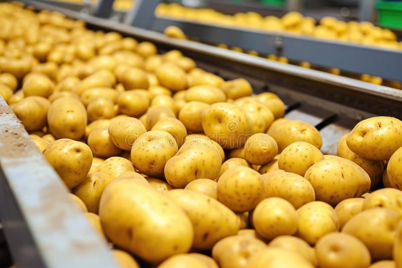 Potato Sorting, Processing and Packing Factory Stock Image - Image of ...