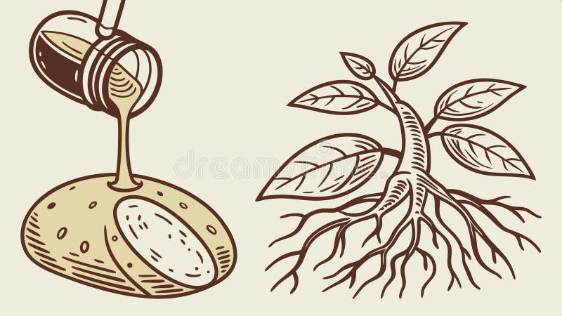 Potato Sprout, Vegetable Growth Cycle Illustration Vector Design ...