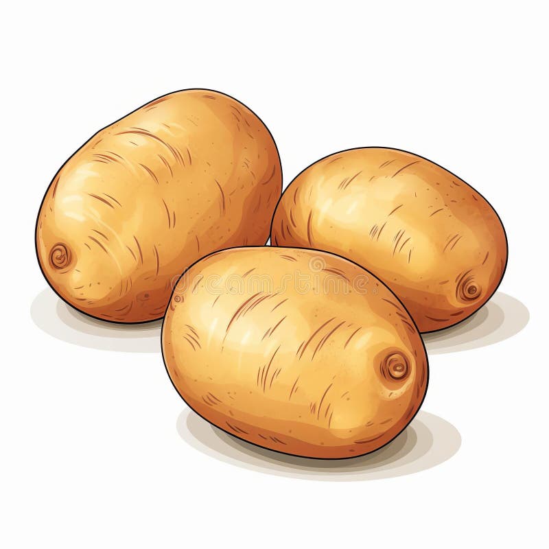 High-quality Vector Image of Potato on White Background 2d Stock ...