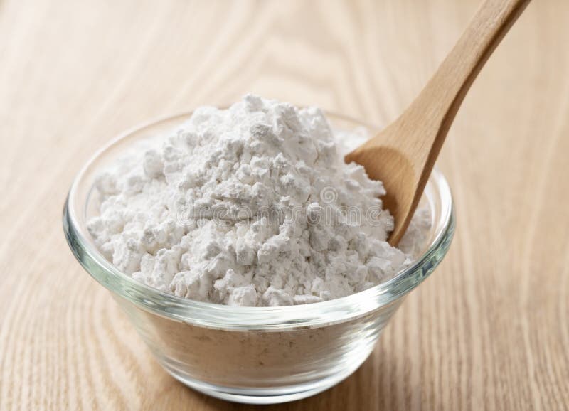 Potato Starch and a Wooden Spoon on the Table Stock Photo - Image of ...