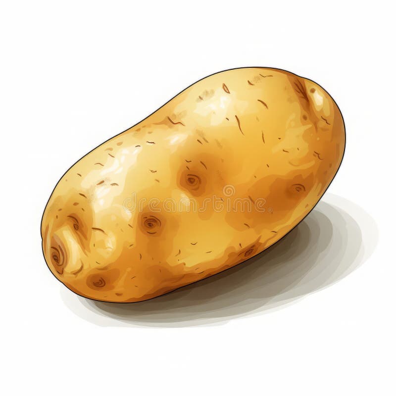 High-quality Vector Image of Potato on White Background Stock ...