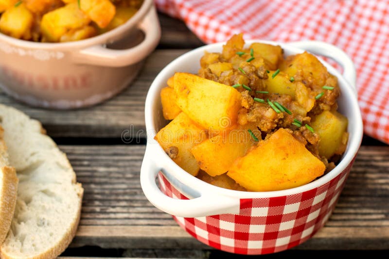 Potato Stew with Minced Beef Stock Photo - Image of minced, gravy: 56658522