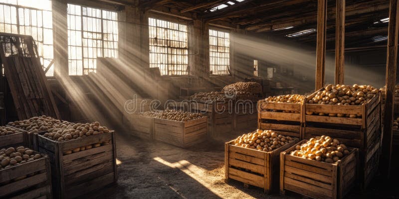 Potato Storage Facility stock image. Image of commercial - 379234789