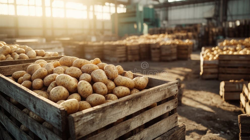 Potato Storage in Warehouse Stock Image - Image of inventory ...