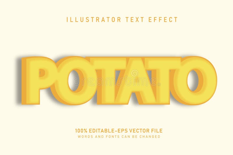 Potato Text Effect Design Vector Stock Vector - Illustration of ...
