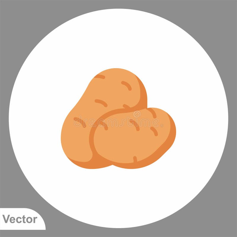 Potato Vector Icon Sign Symbol Stock Vector - Illustration of flat ...