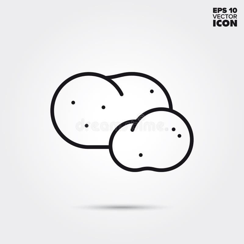Potato Vegetable Vector Line Icon Stock Vector - Illustration of ...