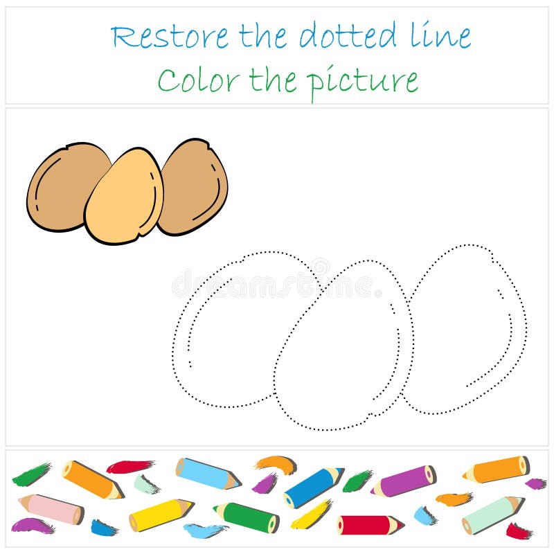 Potato. Trace the Line Game for Kids. Educational Worksheets Stock ...