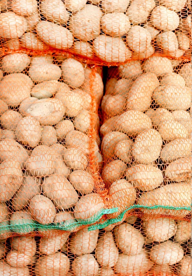 Potatoes bags stock image. Image of fresh, closeup, industrial - 21715205