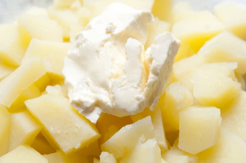 Potatoes and cheese stock image. Image of boiling, dish - 57568763