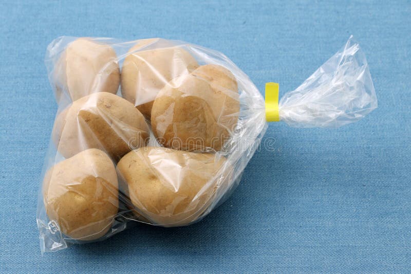 Potatoes in Clear Plastic Bag Stock Image - Image of meal, autumn ...