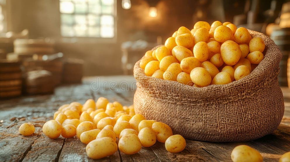 The Potatoes are Collected in a Bag, the Bag of Potatoes is in the ...