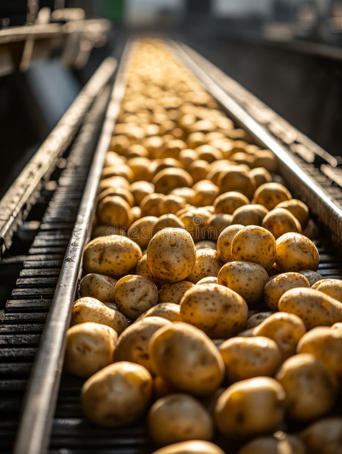 Potatoes Conveyor Belt Factory Setting Stock Photos - Free & Royalty ...