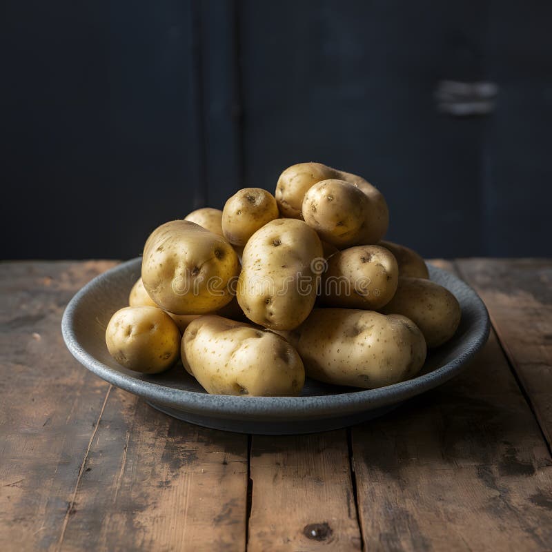 Potatoes Displayed on Indoor Kitchen Table, Fresh and Versatile Stock ...