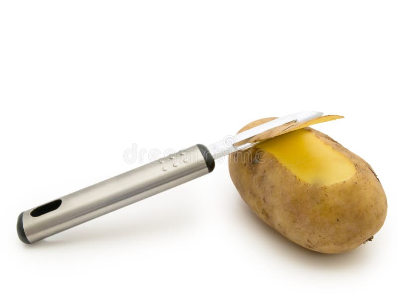 Potatoes with knife stock photo. Image of potato, peel - 9606034