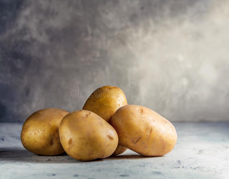 Potatoes on Neutral Gray Background Stock Illustration - Illustration ...