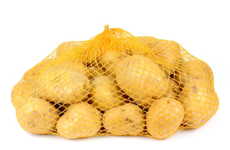 Potatoes in a Pack Isolated on White Background Stock Photo - Image of ...