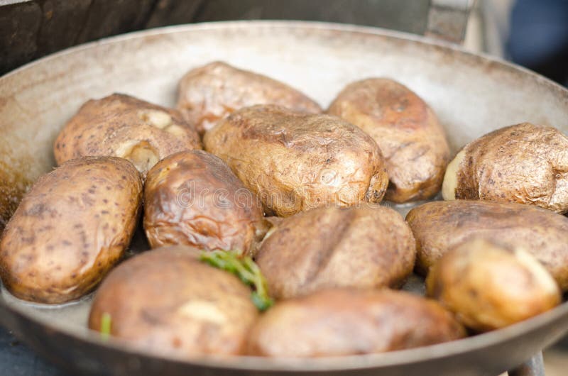 Potatoes in pan stock photo. Image of cooking, preparing - 24038496