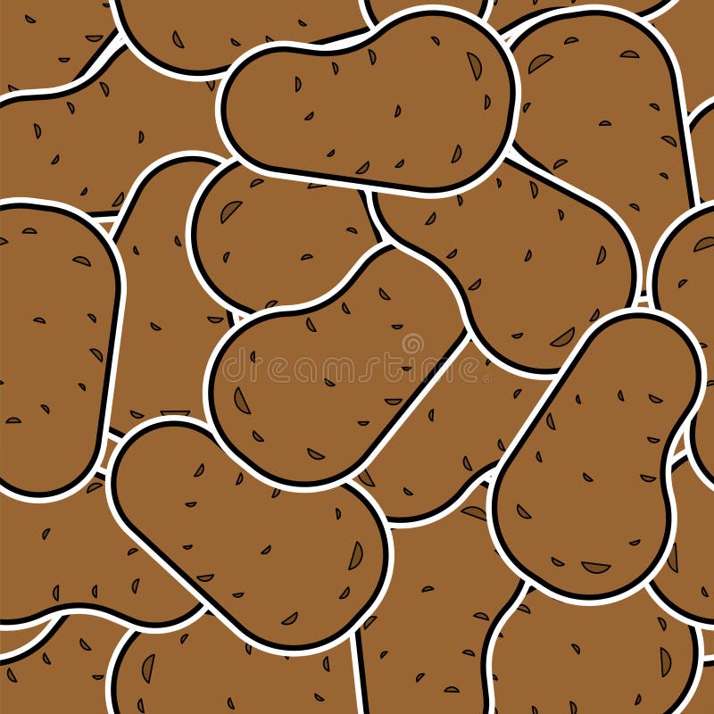 Potatoes Pattern Seamless. Vegetable Background Stock Vector ...