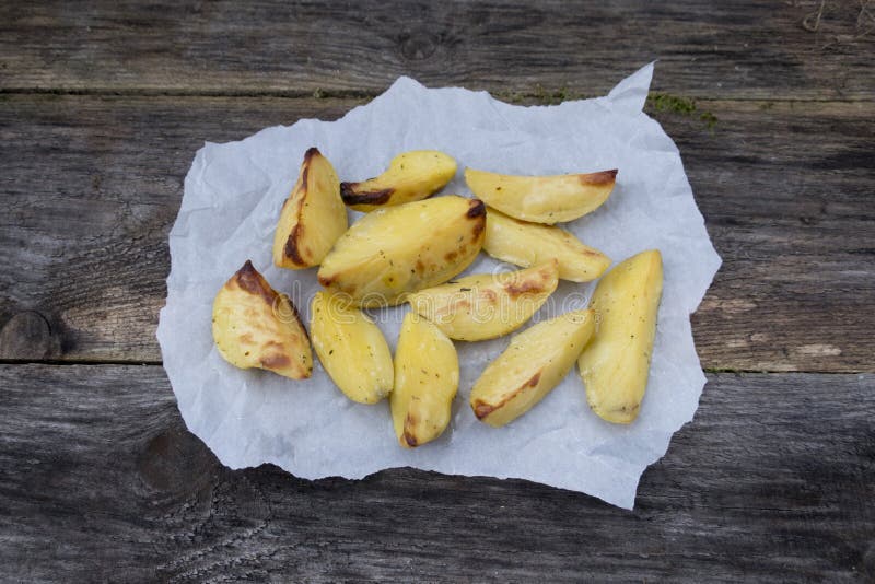 Baked potato stock image. Image of potatoes, tasty, wooden - 106759929