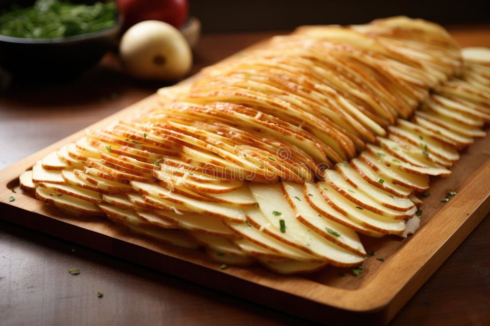 Potatoes Sliced into Thin Strips, Ready for Frying Stock Illustration ...