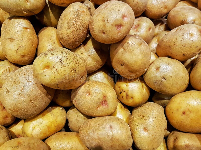 Potatoes with a Unique Color in One Container Stock Image - Image of ...