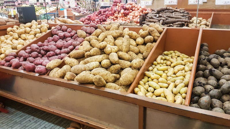 Potatoes at the Vegetable Market Stock Photo - Image of product ...