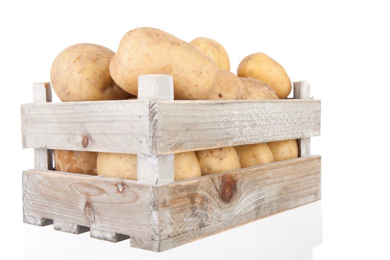 Potatoes in a wooden crate stock image. Image of nutrition - 31931669