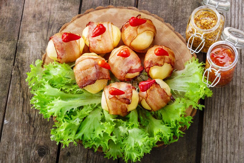 Potatoes wrapped in bacon stock photo. Image of pork - 46381476 Potatoes wrapped in bacon stock photo. Image of pork - 46381476