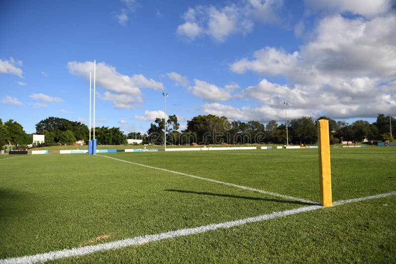 Poteau De but De Rugby Dans Un Stade Image stock - Image du matériel ...