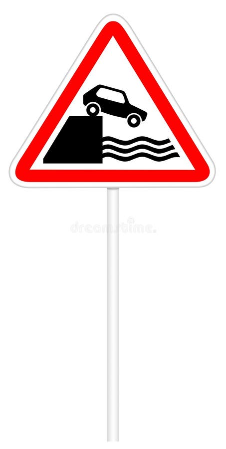 Poteau De Signalisation D'avertissement - Remblai Illustration Stock ...