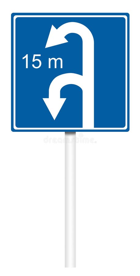 Poteau De Signalisation Instructif - De Tourner La Zone Illustration ...