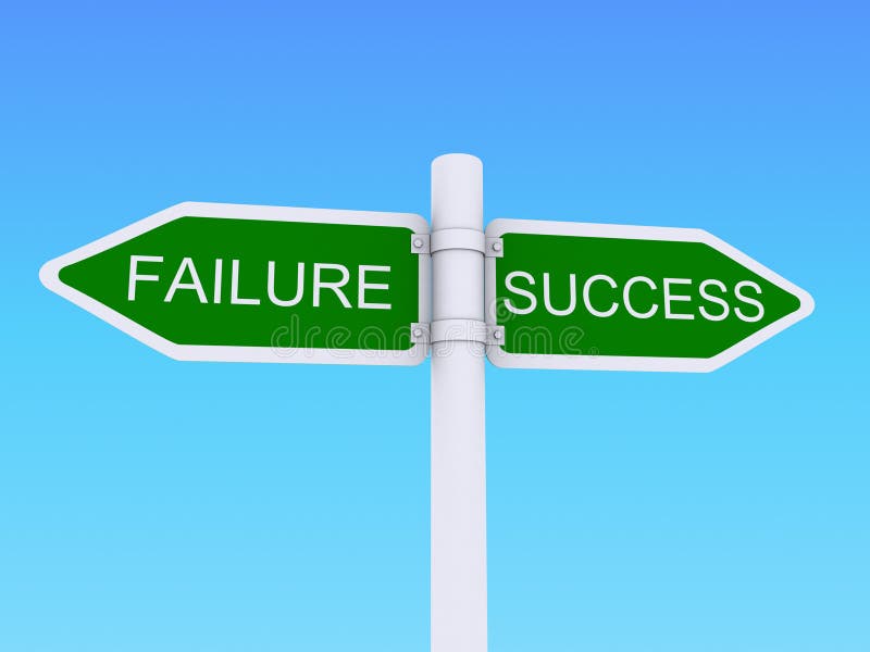 Poteau De Signe De Réussite De Panne Illustration Stock - Illustration ...