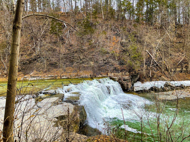 Spring Waterfall Taughannock Falls New York State Park Stock Photo ...