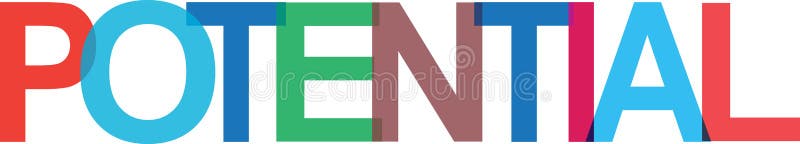 Potential Colorful Word on White Stock Illustration - Illustration of ...