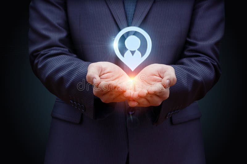 Potential Customer in the Hand of a Businessman. Stock Photo - Image of ...