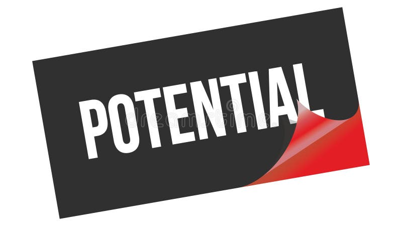 POTENTIAL Text on Black Red Sticker Stamp Stock Illustration ...