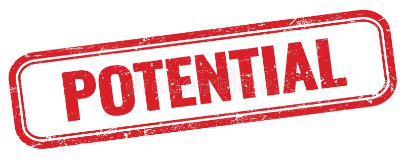 POTENTIAL Text on Red Grungy Stamp Stock Illustration - Illustration of ...