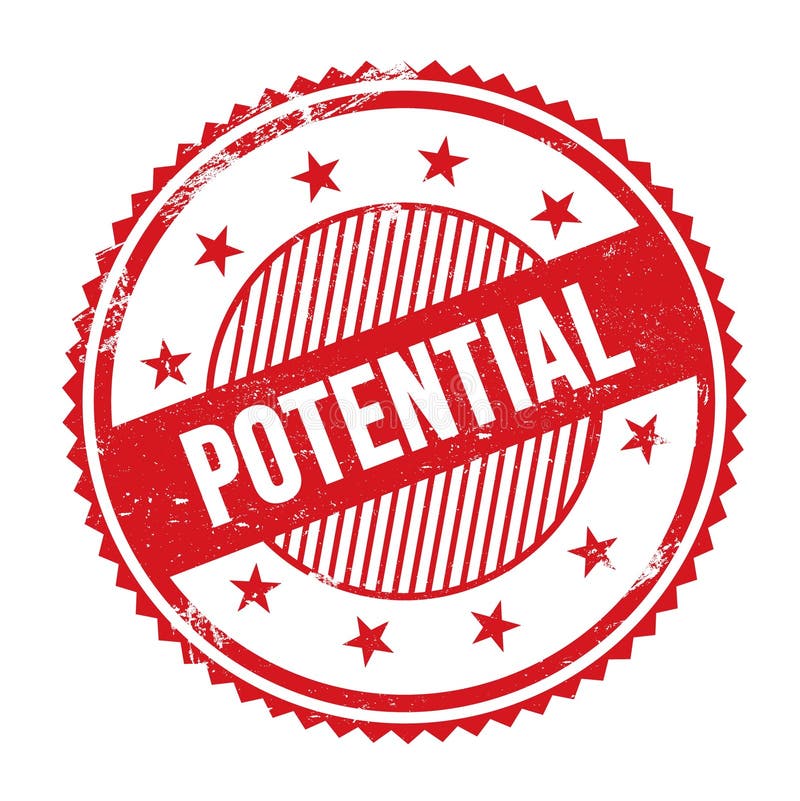 POTENTIAL Text on Black Red Sticker Stamp Stock Illustration ...