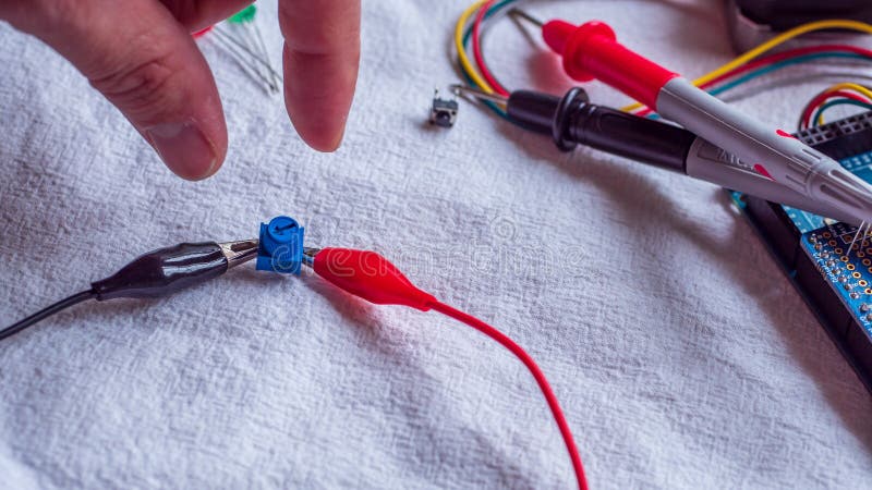 Potentiometer In Use As Part Of A Microcontroller Build Stock Image Image Of Diode Internet
