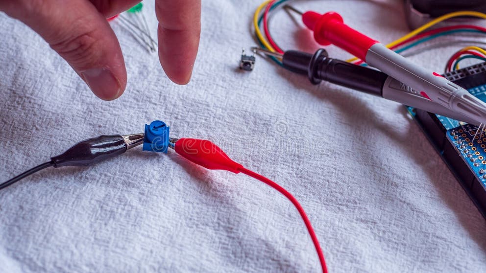 Potentiometer in Use As Part of a Microcontroller Build Stock Image ...