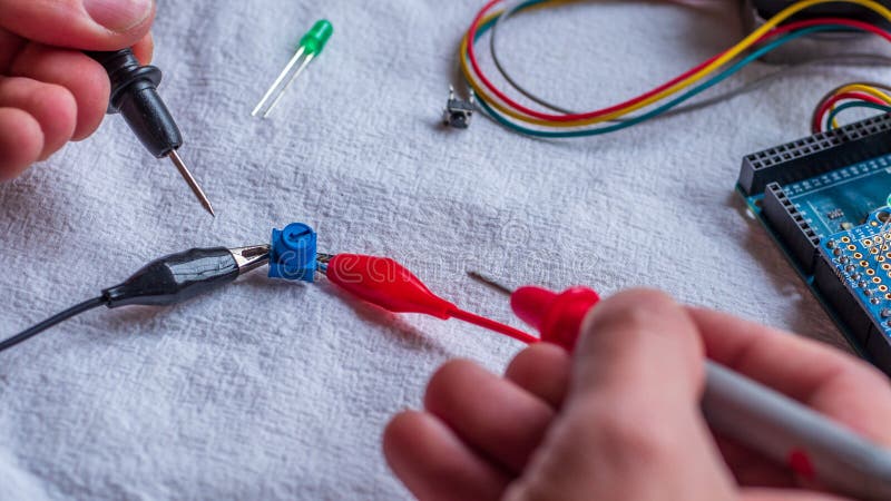Potentiometer In Use As Part Of A Microcontroller Build Stock Image Image Of Electric