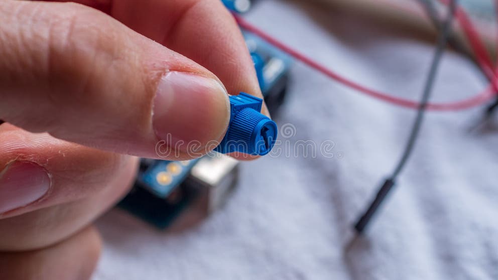 Potentiometer in Use As Part of a Microcontroller Build Stock Image ...