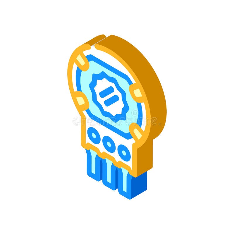 Potentiometer Electronic Component Isometric Icon Vector Illustration ...