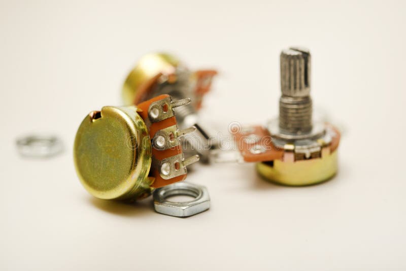 A Potentiometer with Fasteners. Variable Resistor Stock Photo - Image ...