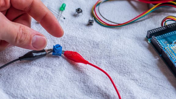 Potentiometer in Use As Part of a Microcontroller Build Stock Photo ...