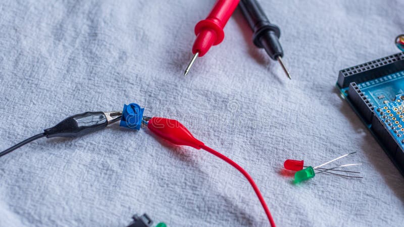 Potentiometer In Use As Part Of A Microcontroller Build Stock Image Image Of Knob Blue 136873289